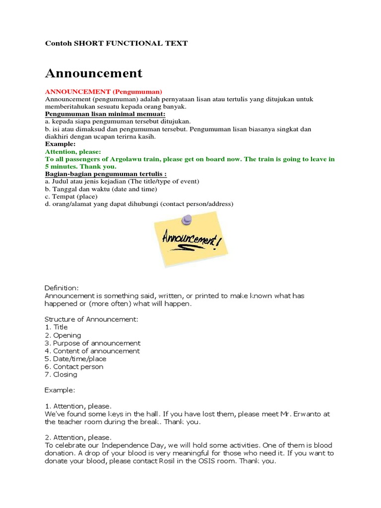 Contoh Short Functional Text | PDF