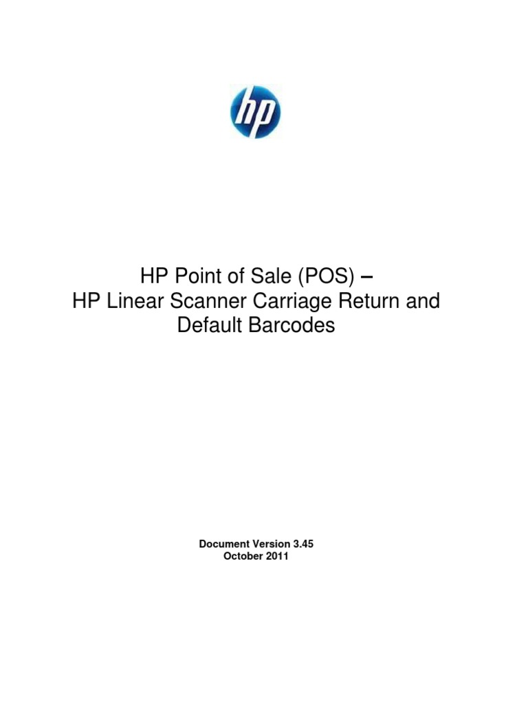 HP Linear Barcode Scanner Default and Carriage Return Barcodes | PDF