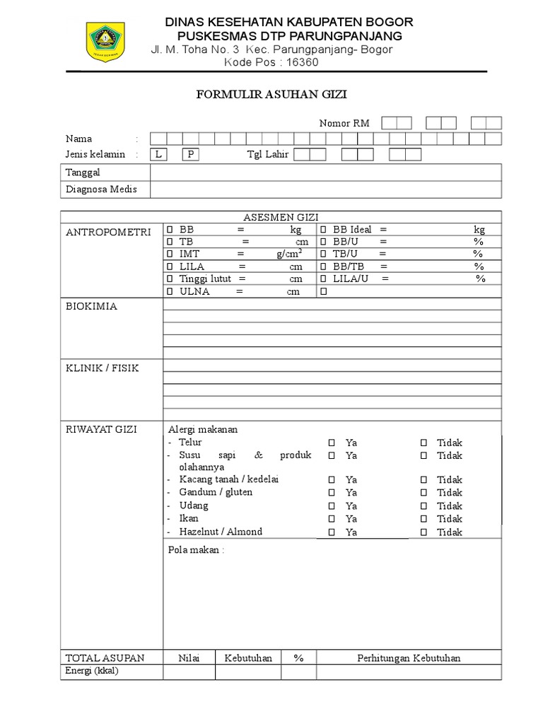 Form Pagt PKM Parungpanjang | PDF