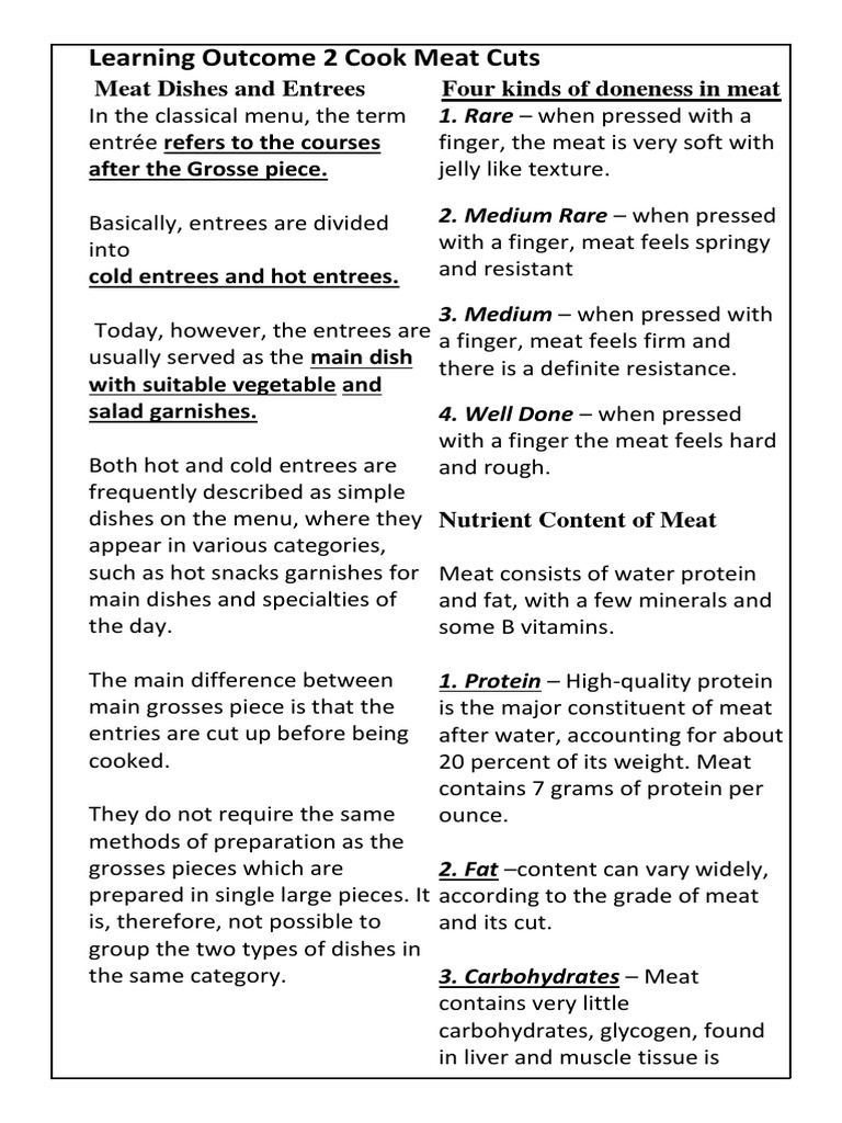 Reviewer Meat Lesson 2 | PDF | Grilling | Curing (Food Preservation)