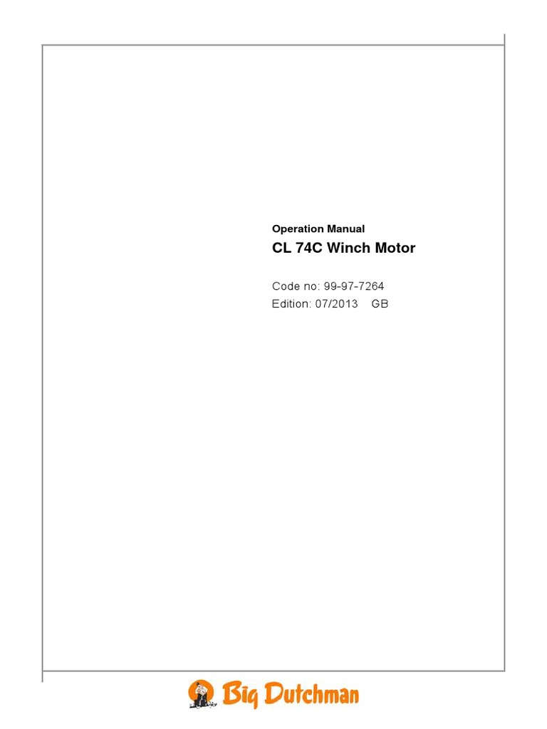 CL 74C Winch Motor: Operation Manual | PDF | Relay | Manufactured Goods