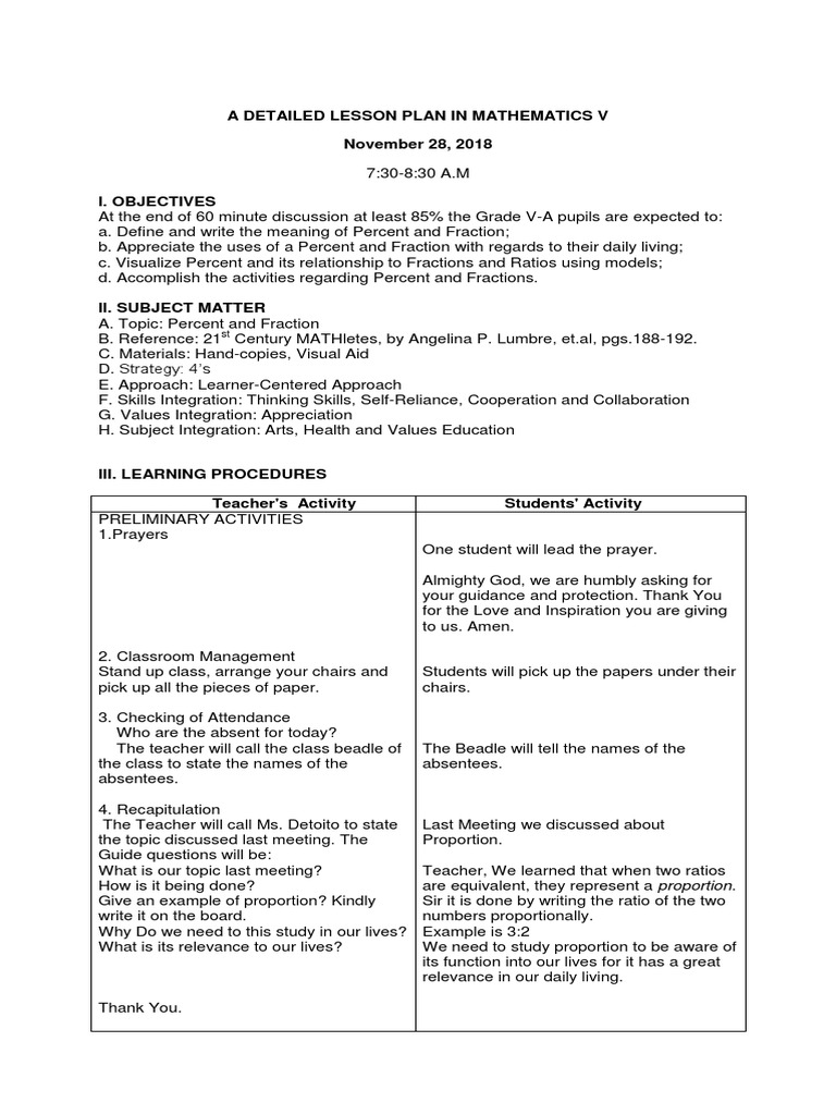 Predemo LPLM | PDF | Fraction (Mathematics) | Percentage