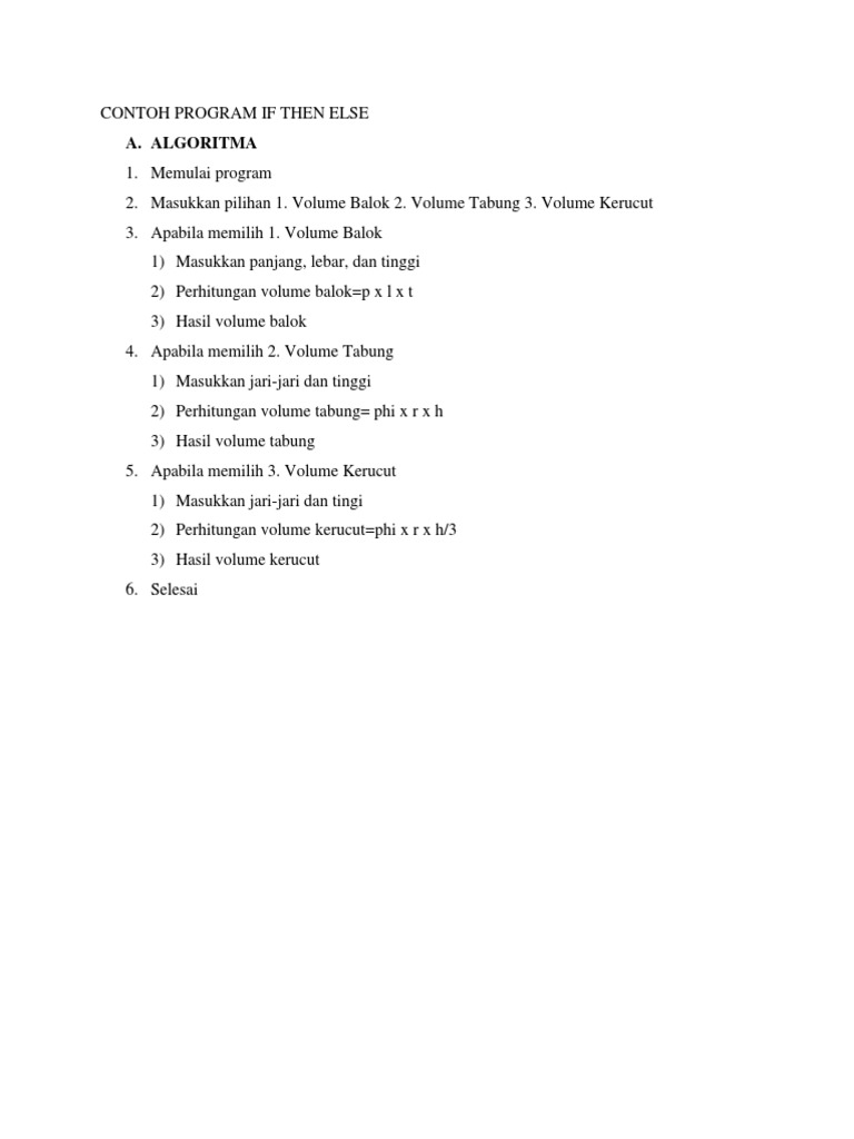 Contoh Program If Then Else | PDF