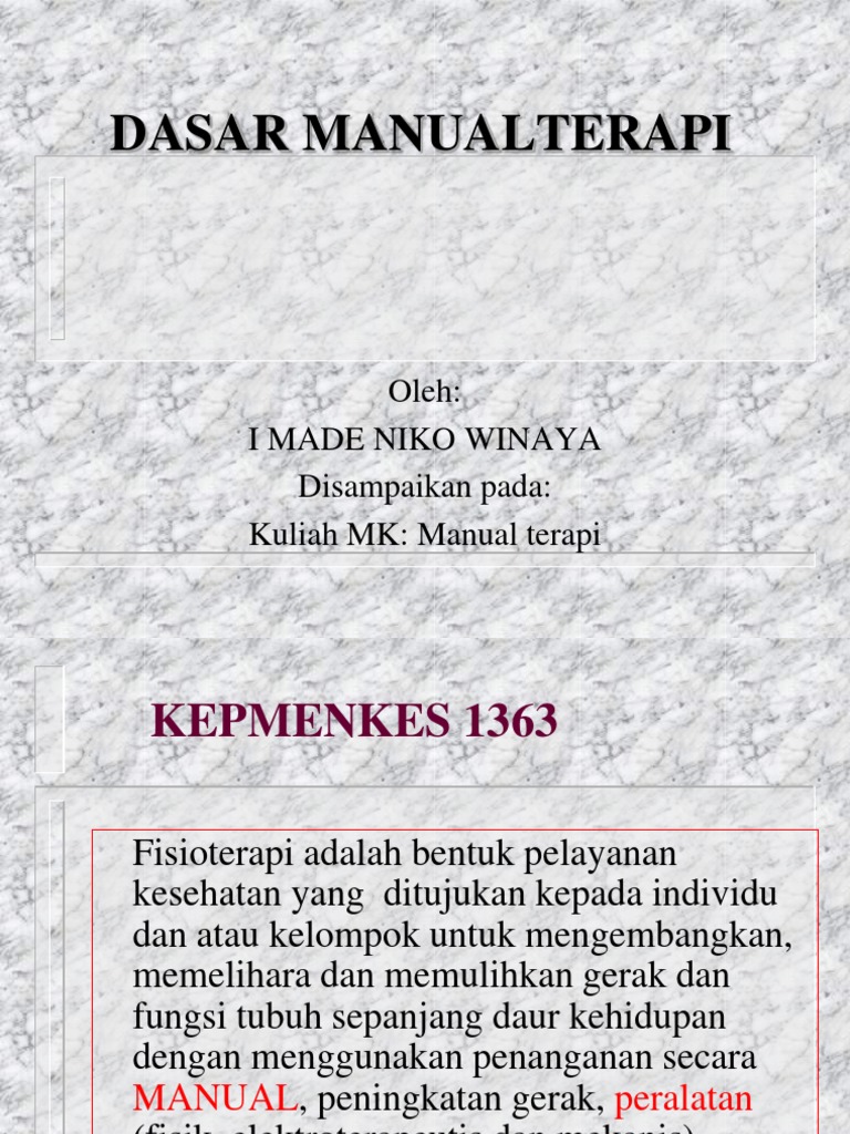 Manual Terapi | PDF