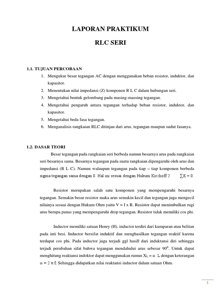 Laporan Praktikum RLC | PDF
