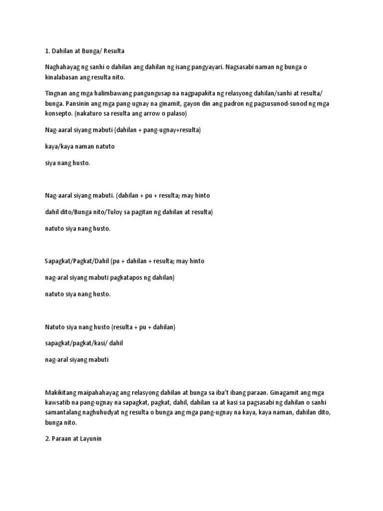 Dahilan at Bunga | PDF