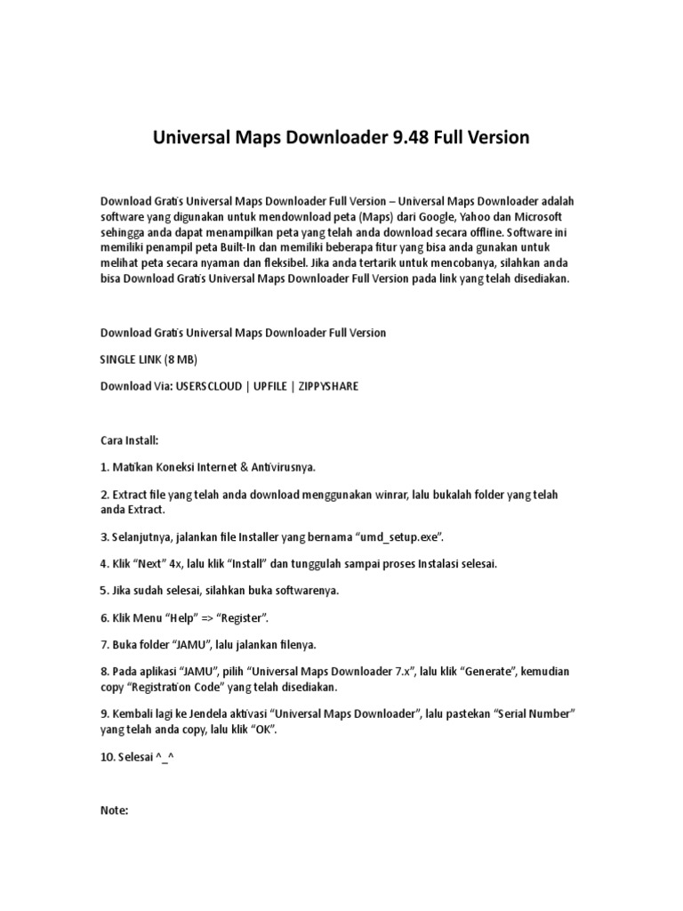 Universal Maps Downloader 9.48 Full Version | PDF