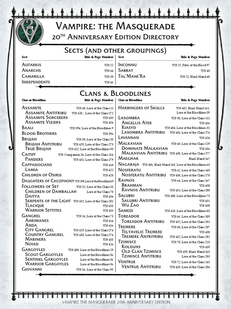 V20 Guide | PDF | Vampires | Horror Fiction