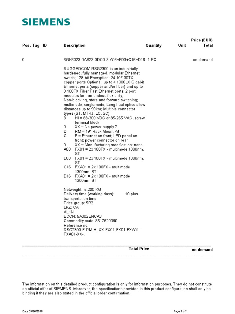 6GK6023 0as23 0DC0 Z | PDF | Telecommunications Infrastructure ...