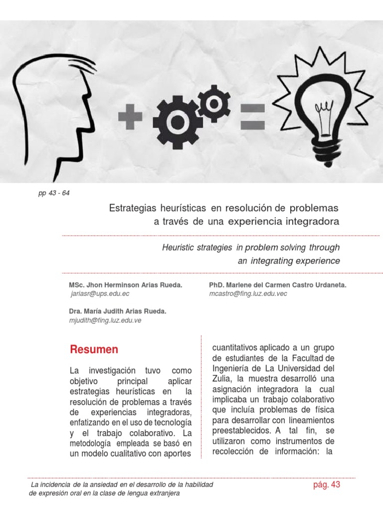 Estrategias Heurísticas En La Resolución De Problemas Pdf 8951
