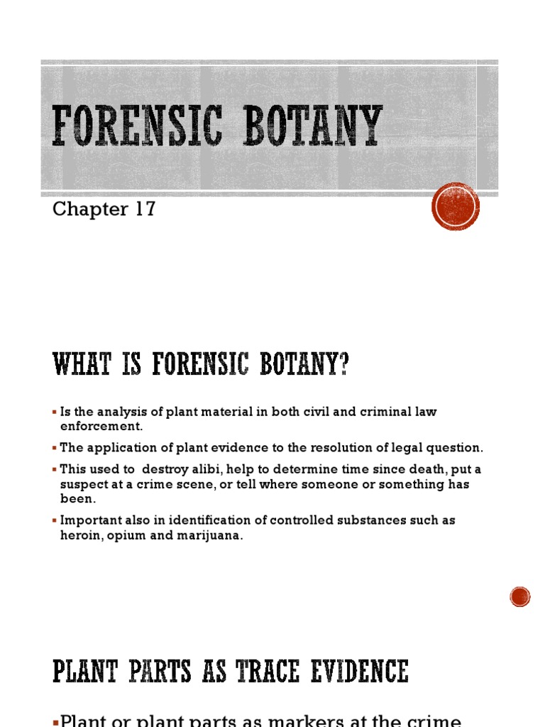 Chapter 17 Forensic Botany | PDF | Plants | Biology