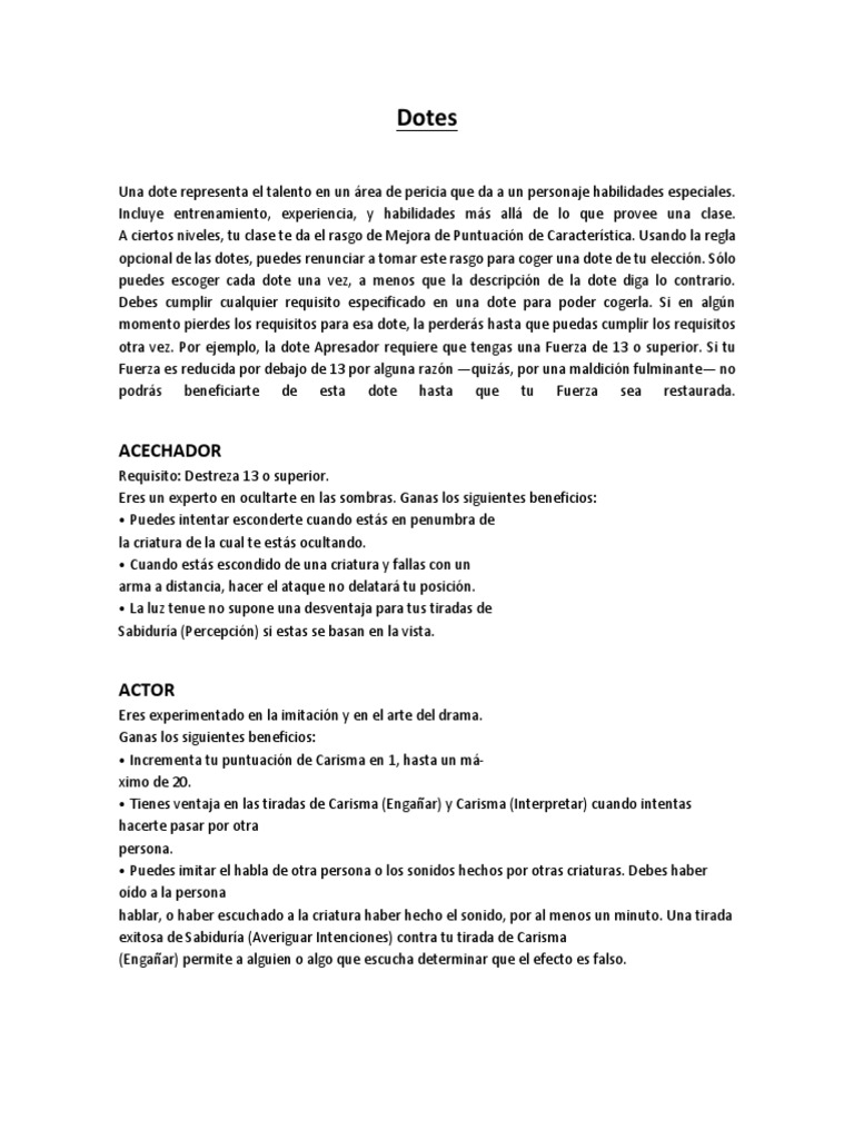 Dotes | PDF | Francotirador | Inteligencia