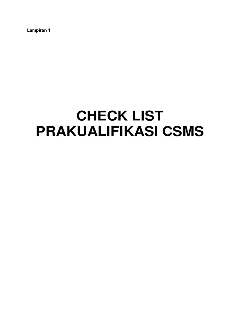 Lampiran 1 Formulir CSMS PDF | PDF