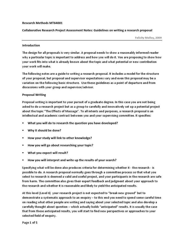 Guidelines On Writing A Research Proposal | PDF | Question | Science