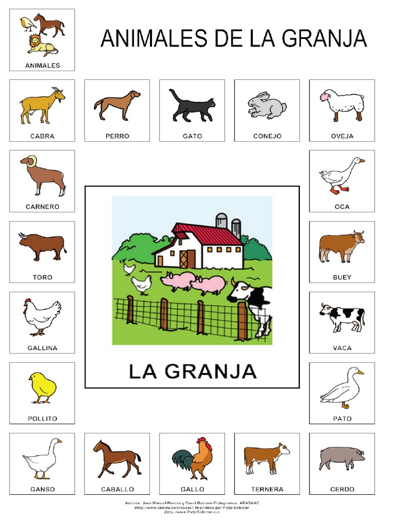 Vocabulario Animales de La Granja | PDF