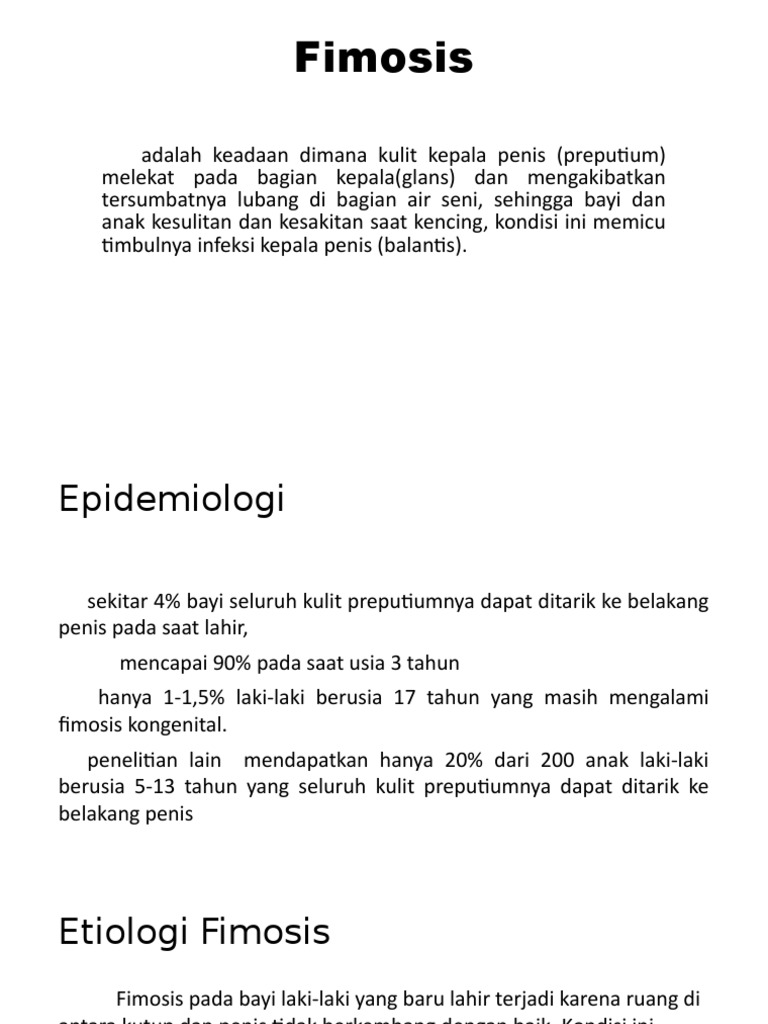 Fimosis pada Anak: Gejala dan Terapi | PDF