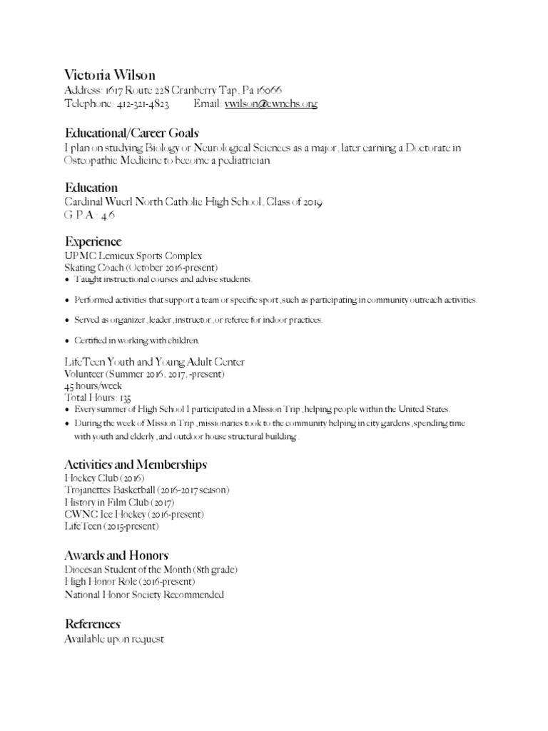 Victoria Wilson Resume 2 | PDF
