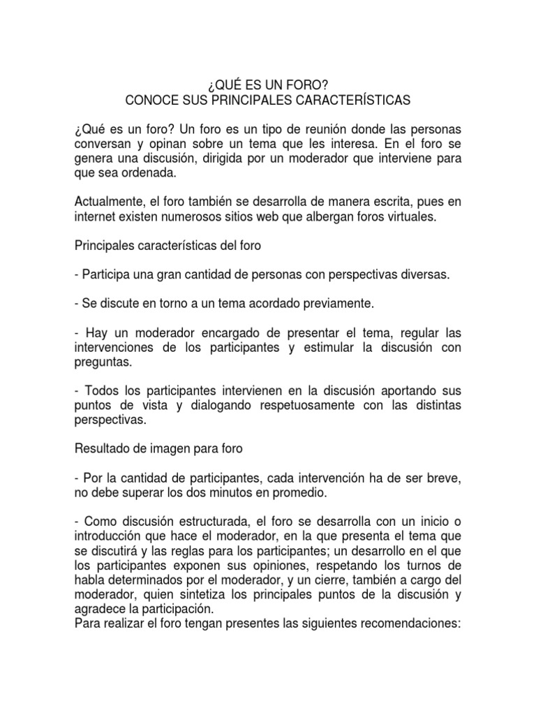 Qué Es Un Foro | PDF