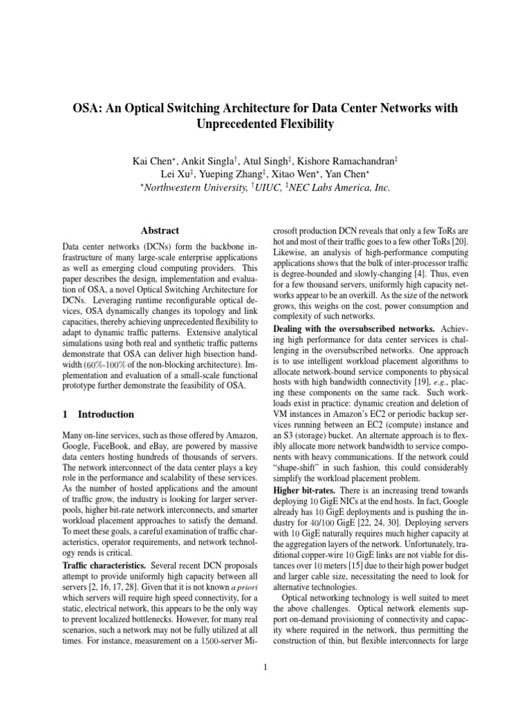 Osa Nsdi12 PDF | PDF | Wavelength Division Multiplexing | Routing