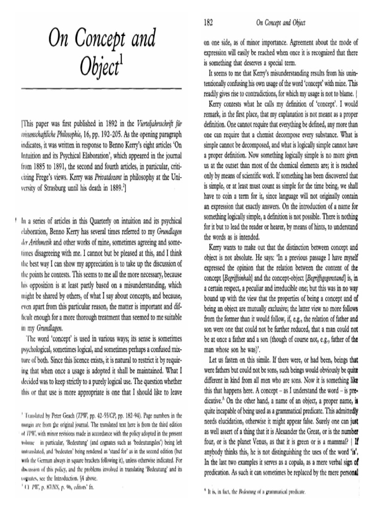 Frege Ocao PDF | PDF | Subject (Grammar) | Concept