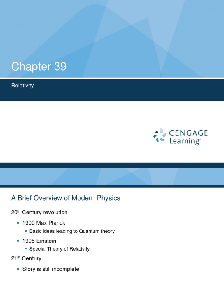 Chapter 39 | PDF | Special Relativity | Luminiferous Aether
