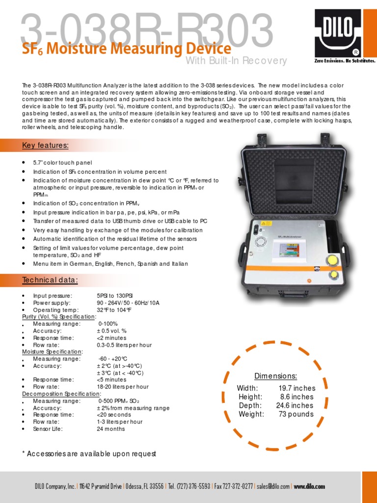 DILO 3-038R-R303 SF6 Multi Analyzer Manual | PDF | Nature