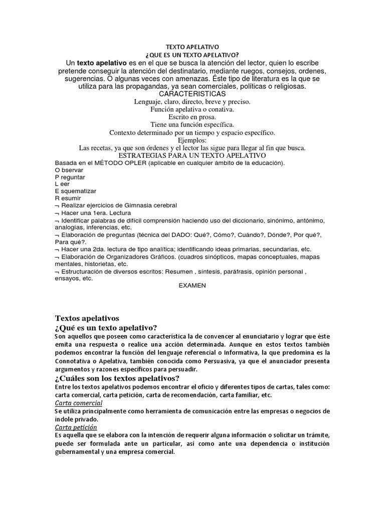 Texto Apelativo | PDF | Comunicación | Lingüística