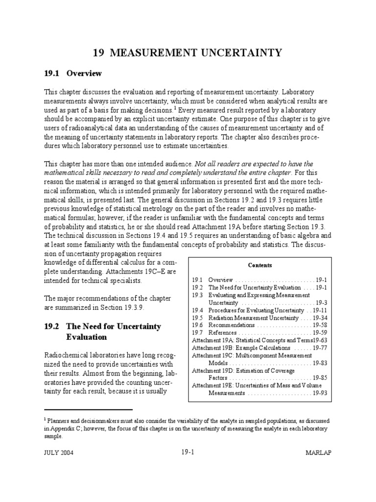 Measurement Uncertainty | PDF | Uncertainty | Observational Error