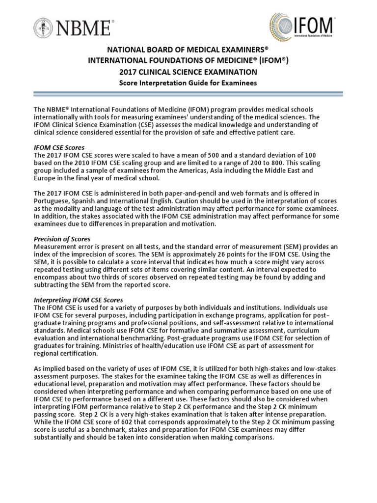 2017 Ifom Cse Sig English | PDF | United States Medical Licensing ...