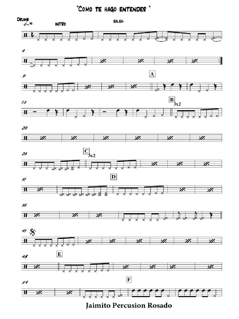 Drums Como Te Hago Entender | PDF
