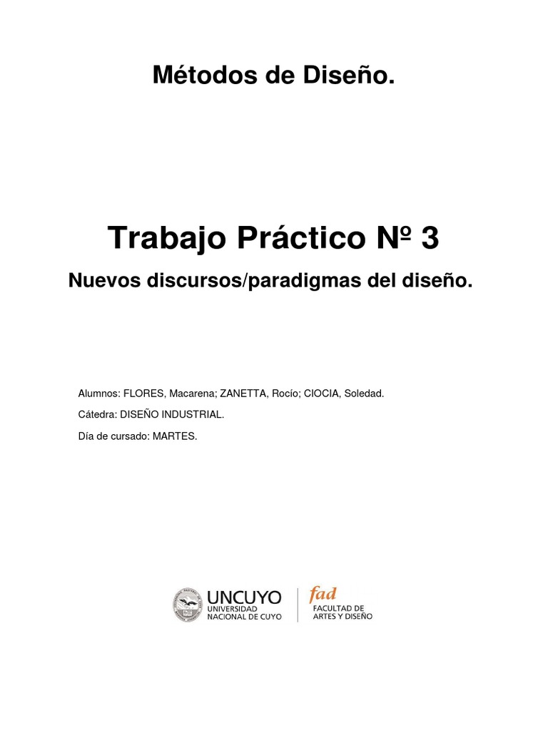 Métodos de DiseñoTP3 | PDF | Diseño | Sustentabilidad