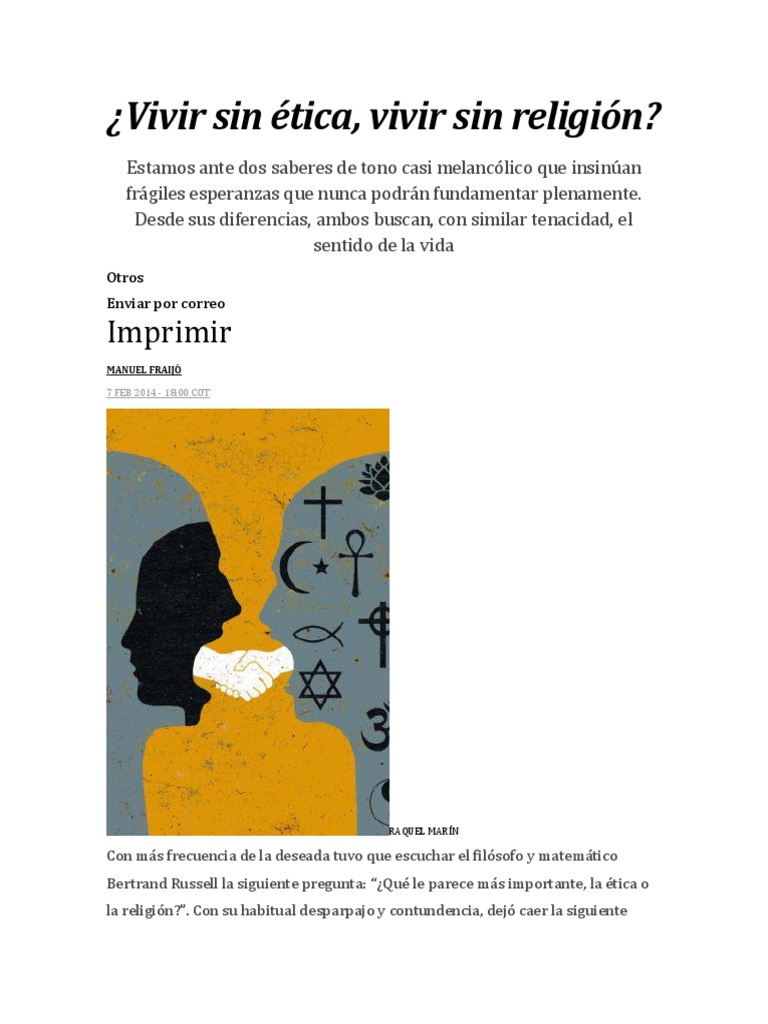 Vvir Sin Etica Sin Religion | PDF | Ateísmo | Bertrand Russell