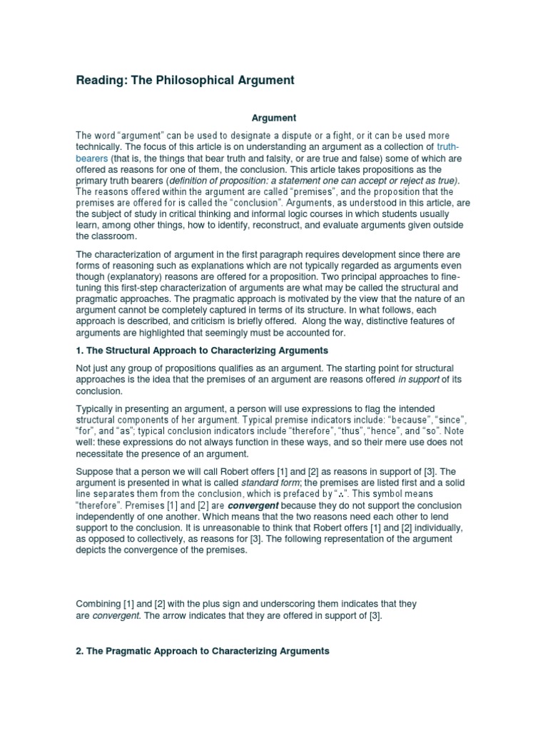 Reading: The Philosophical Argument | PDF | Argument | Inductive Reasoning