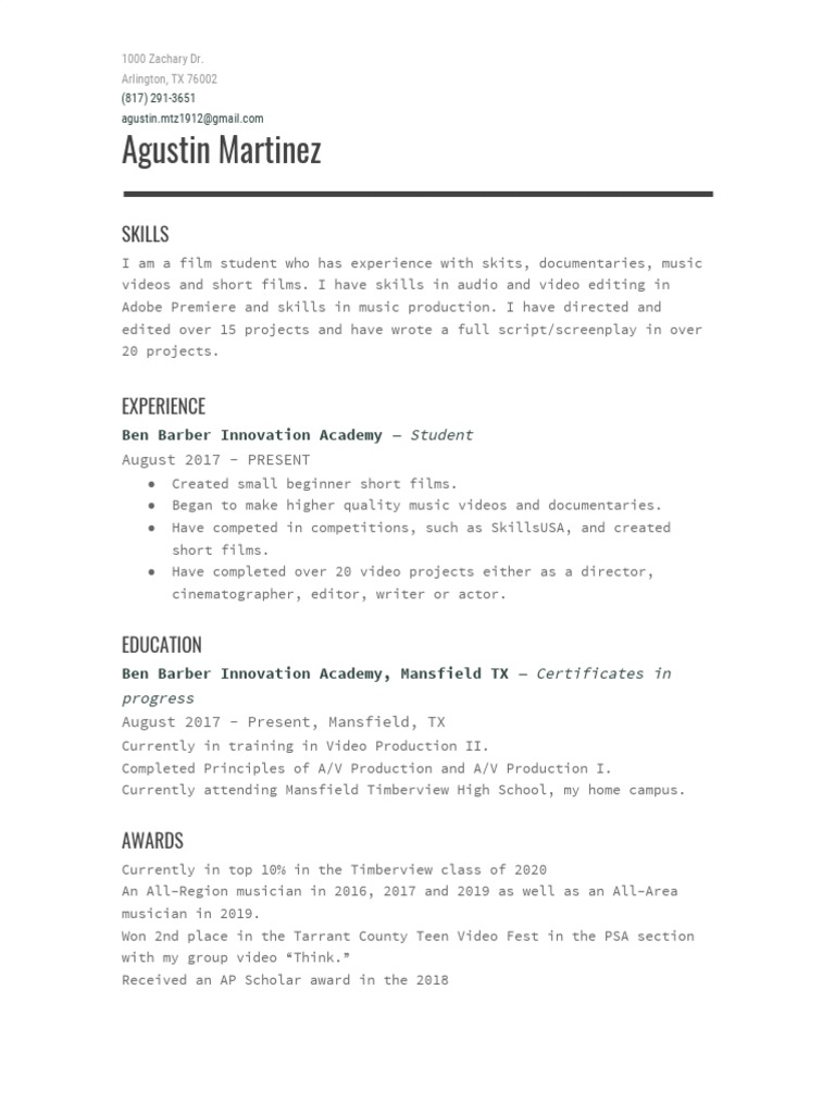 Resume 2 | PDF