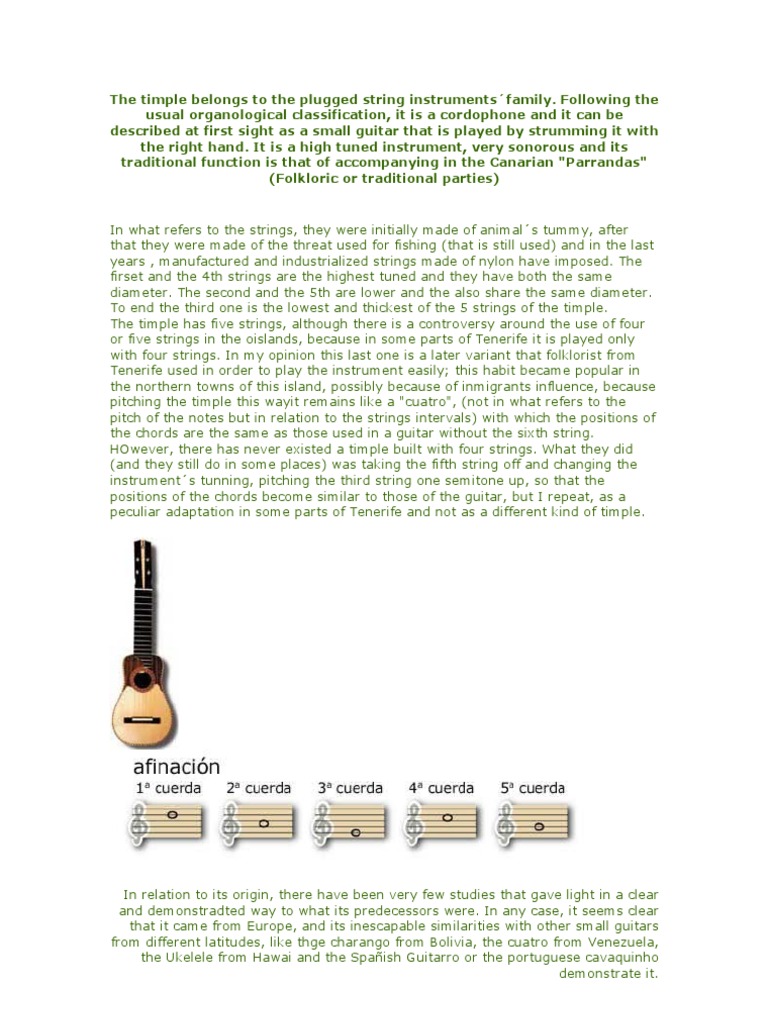 Timple | PDF | Guitars | Canary Islands