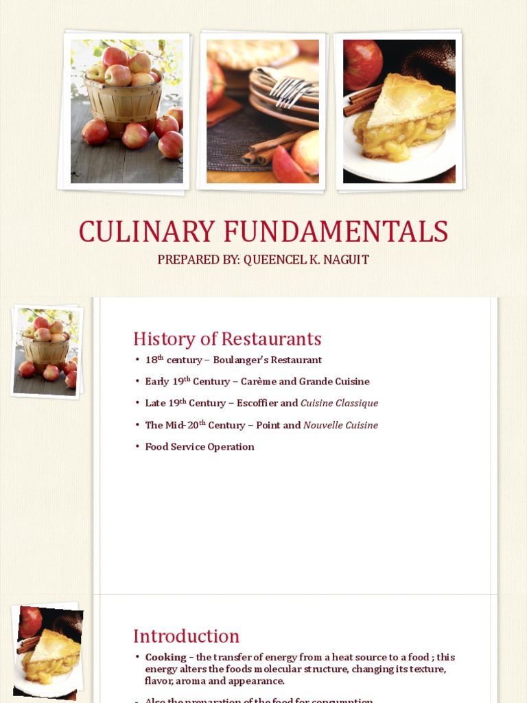 1st Lecture Culinary Fundamentals | Chef | Restaurants