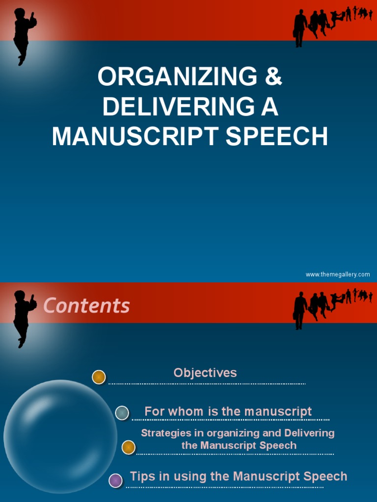 Organizing a Manuscript Speech | PDF