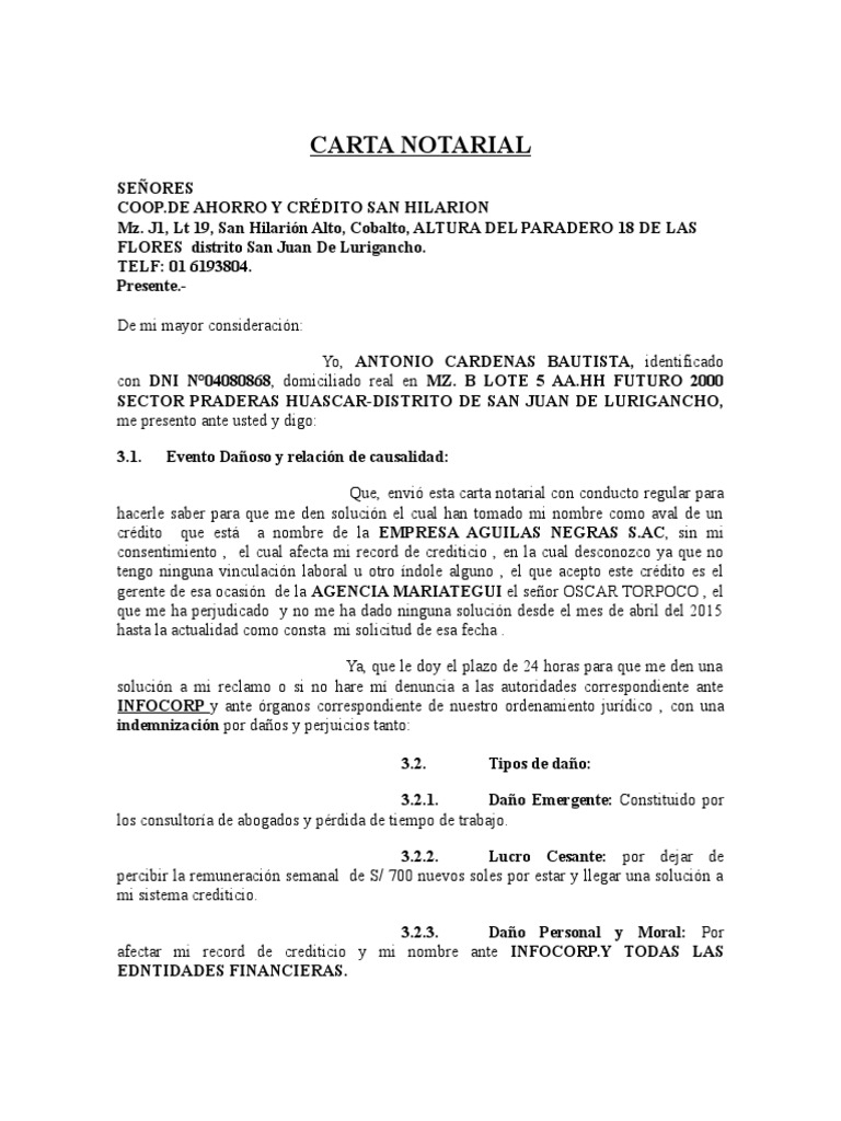 Carta Notarial | PDF