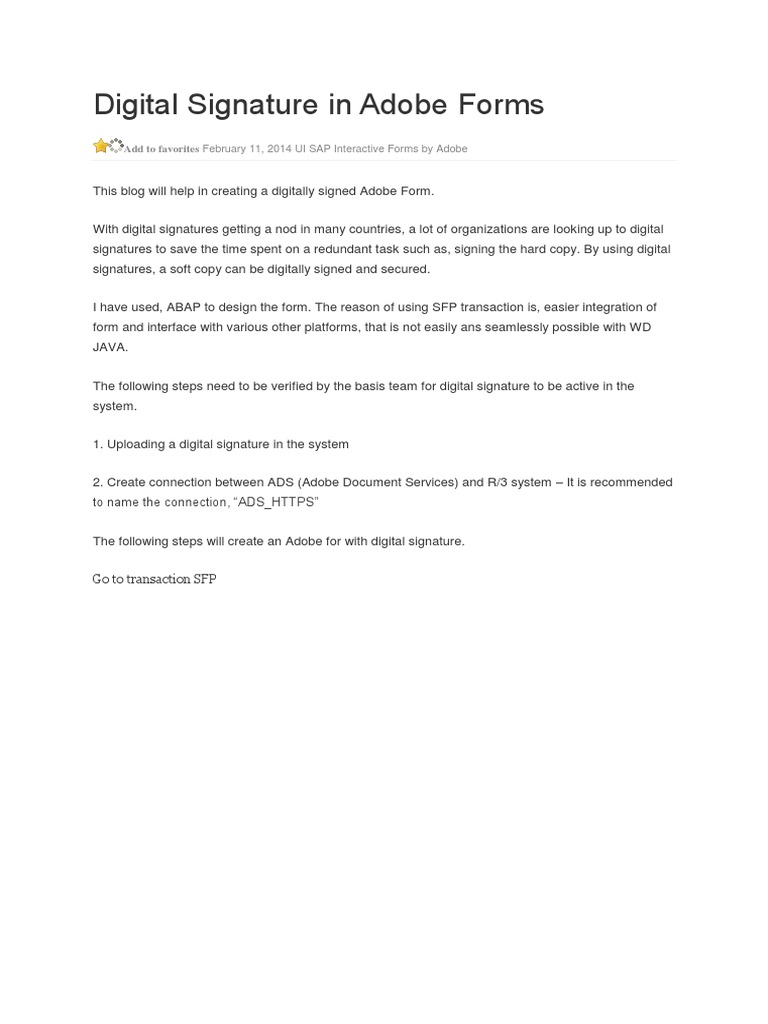 Digital Signatures in SAP Adobe Forms | PDF | Computer Engineering ...