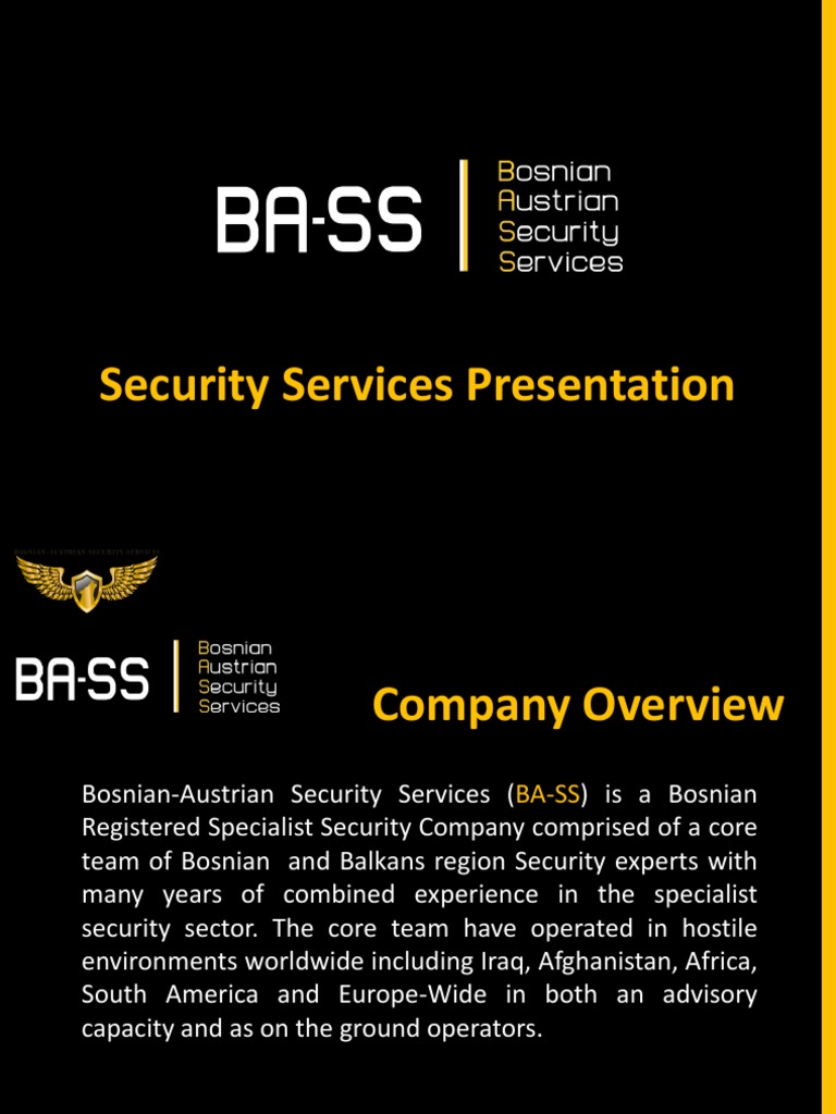 BASS Security Services Presentation Final | PDF | Bodyguard | Risk