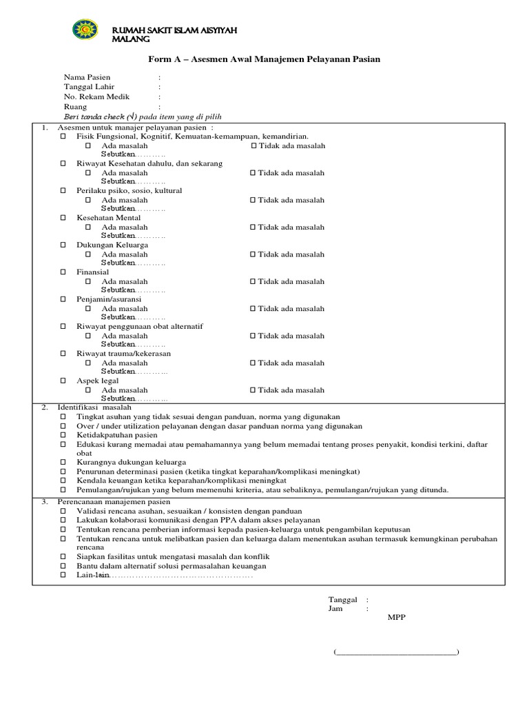 Form A&b MPP Dan Juknis New | PDF