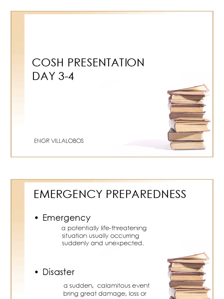 Cosh Presentation DAY 3-4: Engr Villalobos | PDF | Emergency Management | Ventilation (Architecture)