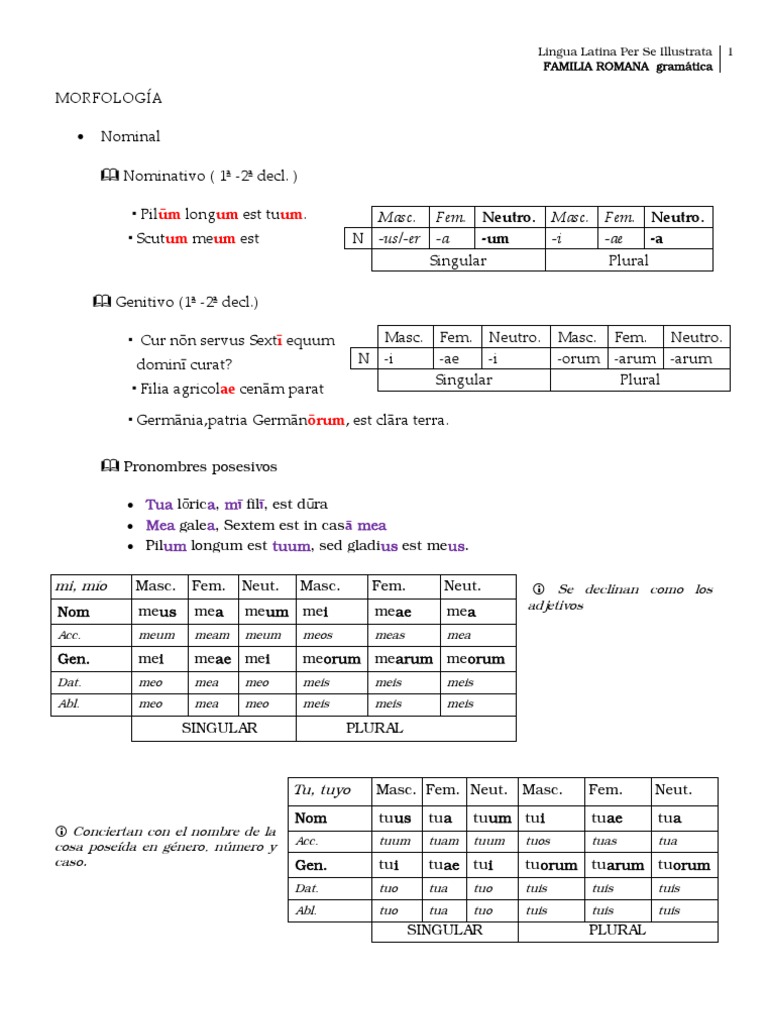 Familia Romana Gramática | PDF