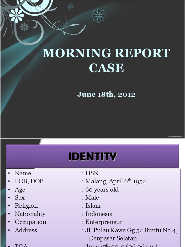 Morning Report Case: June 18th, 2012 | PDF | Nausea | Clinical Medicine