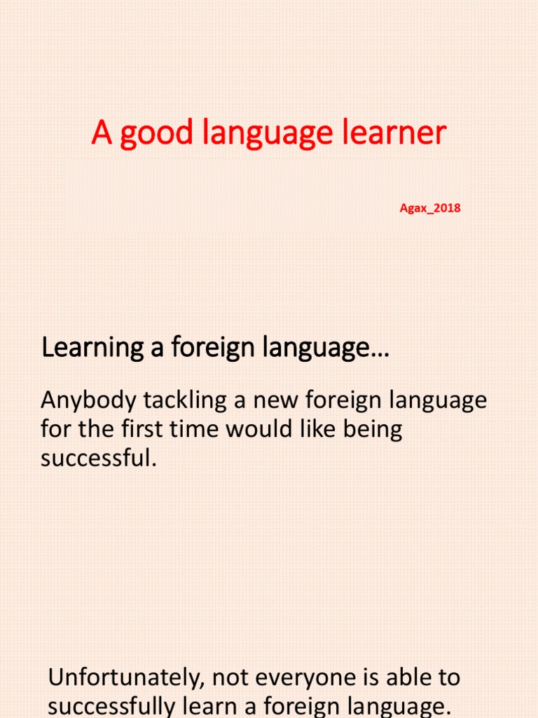 A Good Language Learner | PDF | Second Language | Second Language ...
