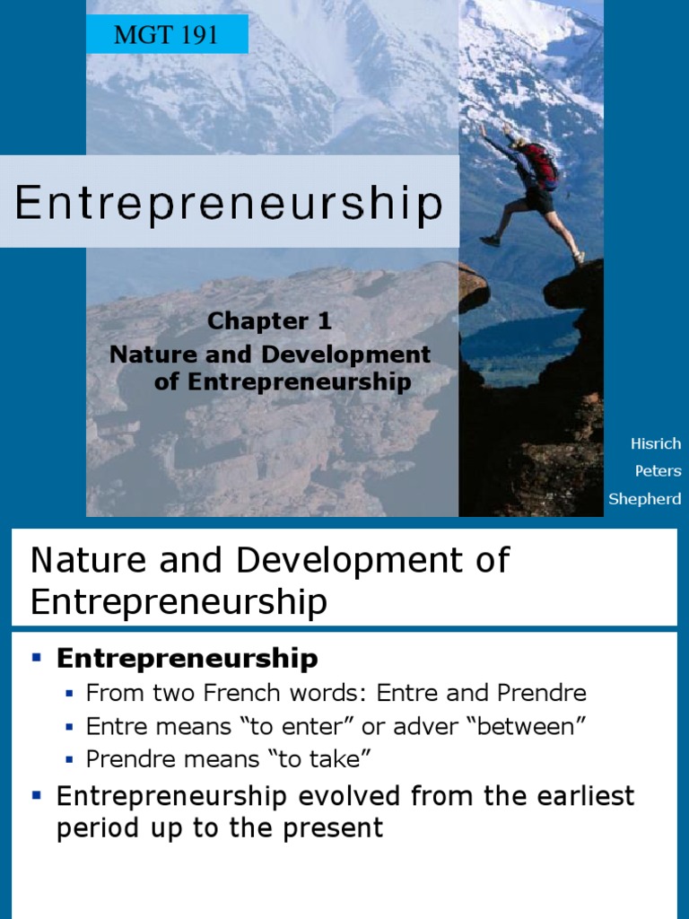 Nature and Development of Entrepreneurship PDF | PDF | Entrepreneurship ...