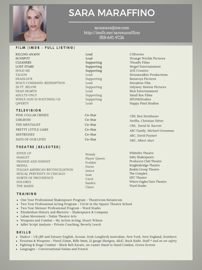 Sara Maraffino Resume-2 | PDF | Leisure