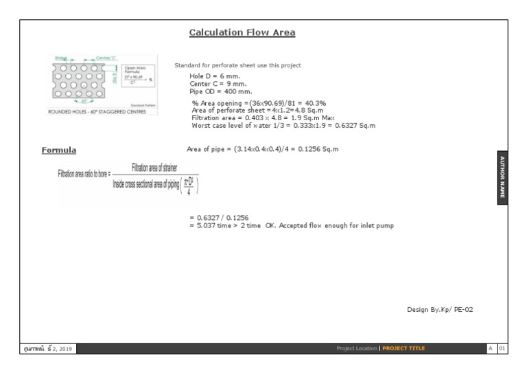 Calculation Flow Area: Formula | PDF