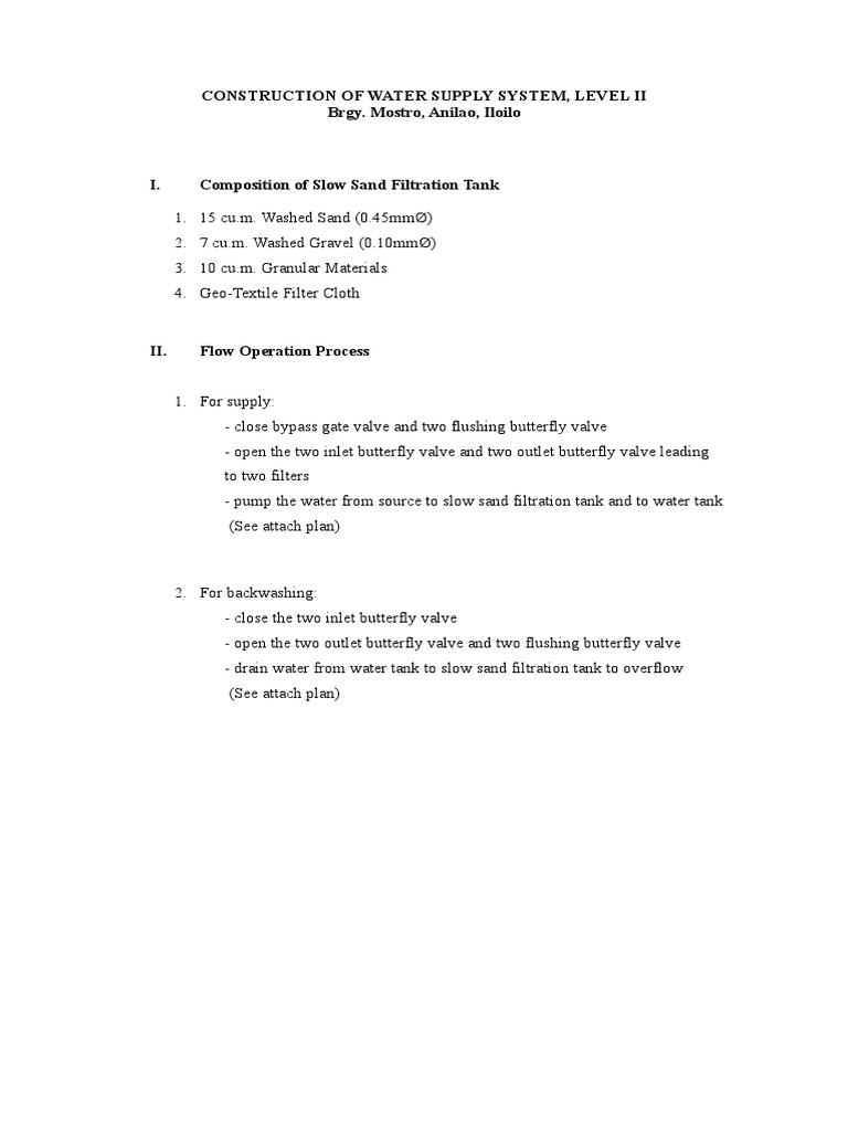 Slow Sand Filtration Tank | PDF