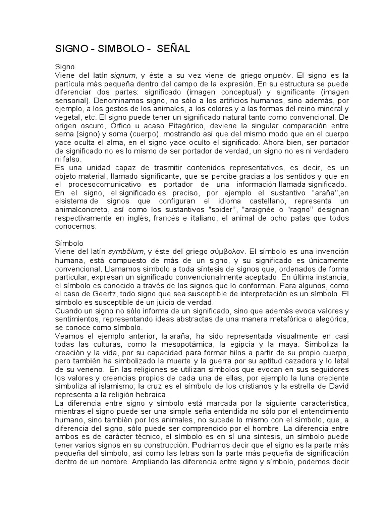 Diferencias entre signo y símbolo | PDF | Los símbolos | Verdad